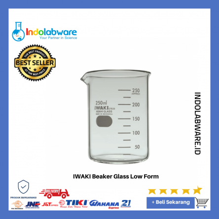 IWAKI Beaker Glass Low Form - INDOLABWARE.ID | Alat Laborat