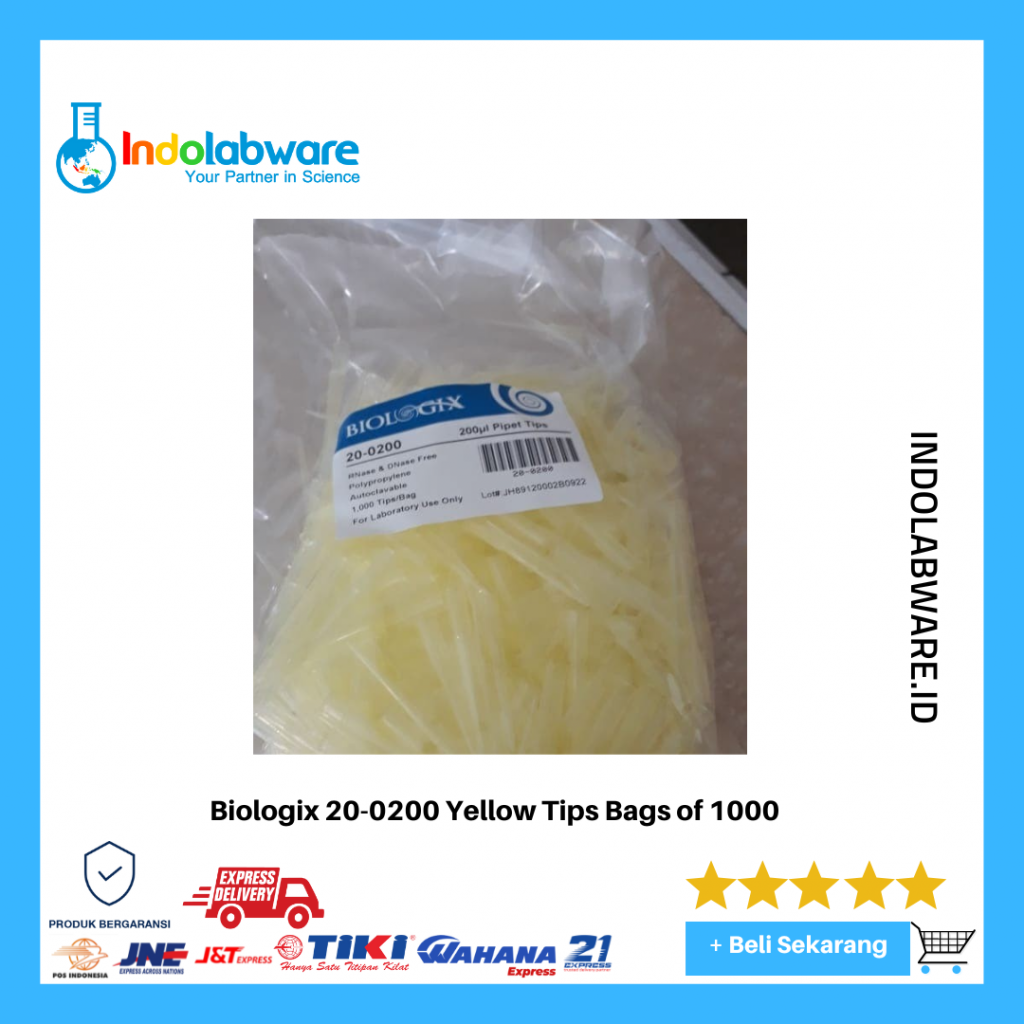 Biologix Yellow Tips Bags of 1000 - INDOLABWARE.ID